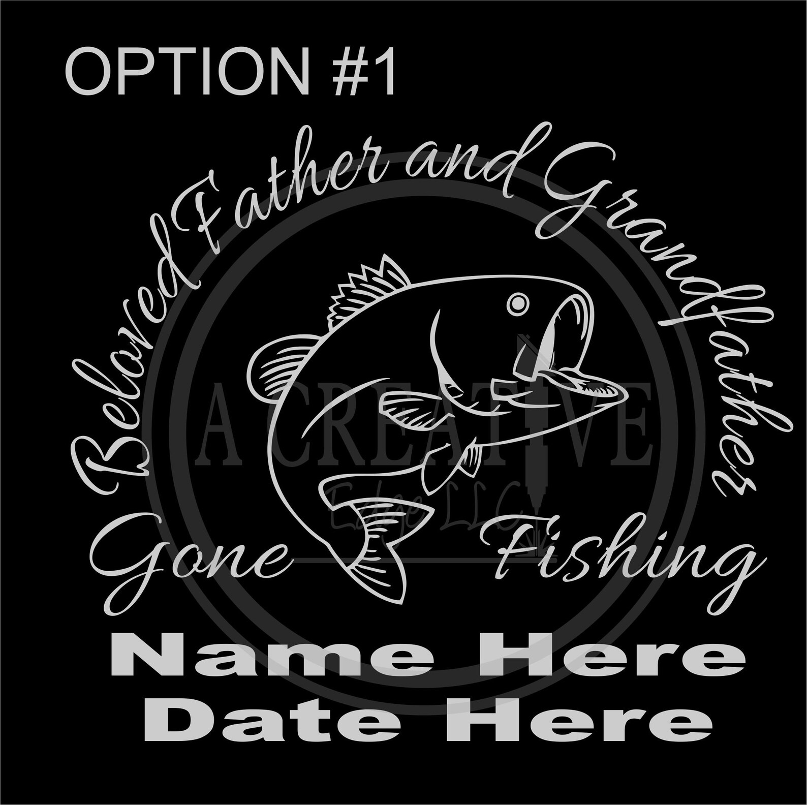Personalized in Memory of Gone Fishing Car Decal With Name and Dates #2 ...
