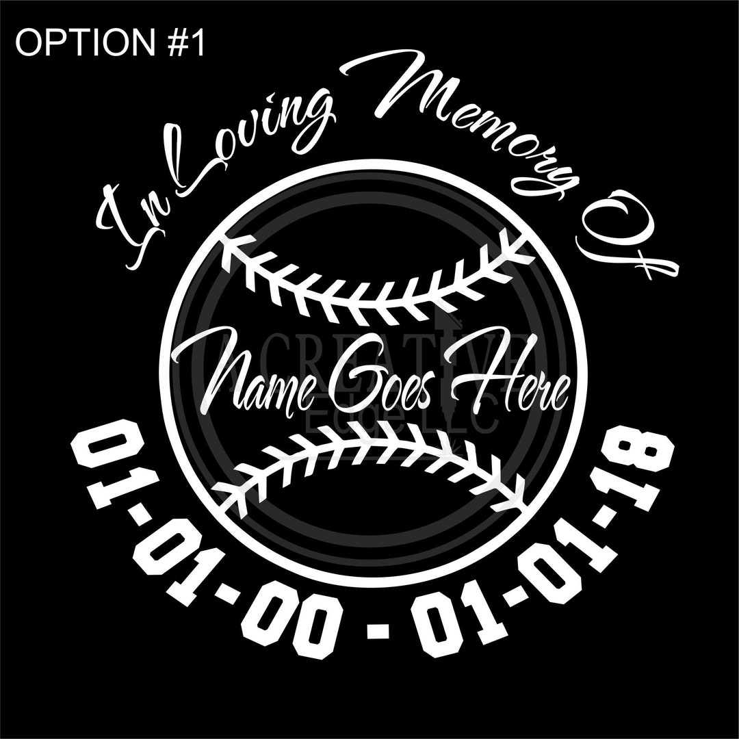 Personalized Baseball Car Decal With Name and Dates #2 - Etsy