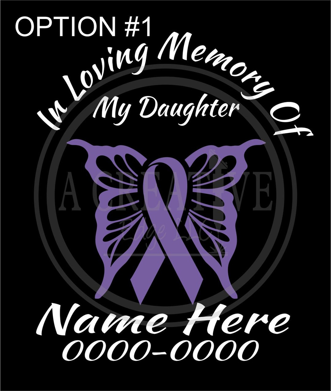 Personalized in Loving Memory Butterfly Cancer Ribbon Car Decal With ...