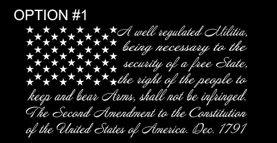 The Second Amendment American Flag Vinyl Decal Sticker, Window Graphic ...