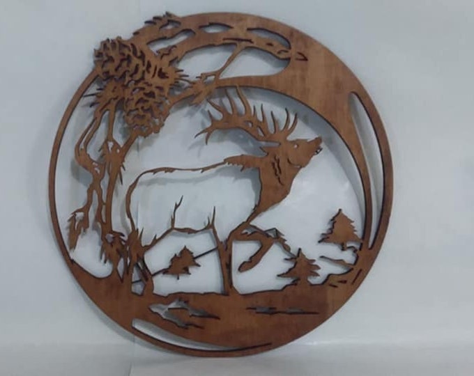 Wooden Elk Cut, Laser Cut Elk, Elk Wall Hanging, Birch Wood, Great for ...