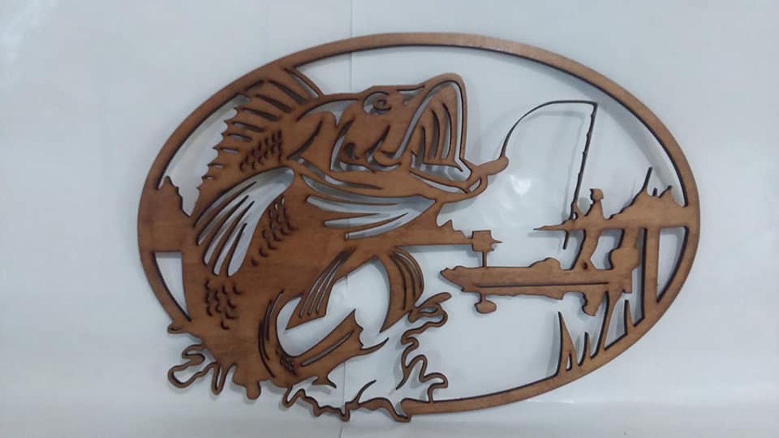 Wood Fish Laser Cut Out Laser Cut Wood Bass Wall Hanging | Etsy