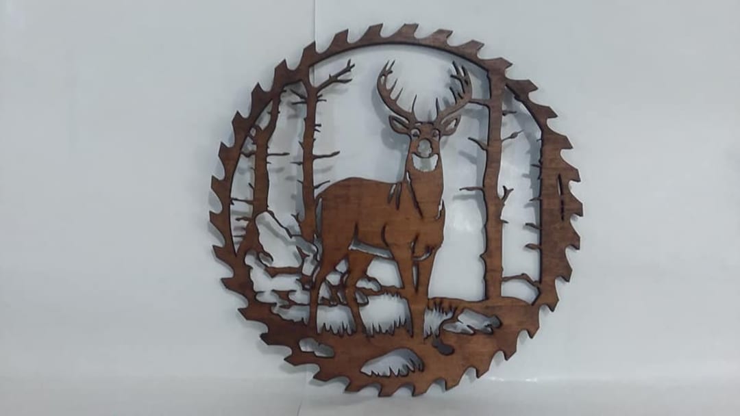 Wooden Deer Cut, Laser Cut Buck, Buck Deer Wall Hanging, Birch Wood ...