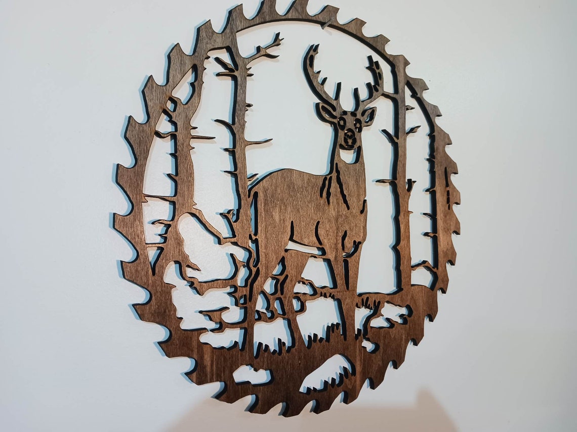 Wooden Deer Cut Laser Cut Buck Buck Deer Wall Hanging Birch - Etsy