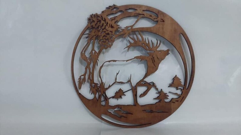 Wooden Elk Cut Laser Cut Elk Elk Wall Hanging Birch Wood - Etsy