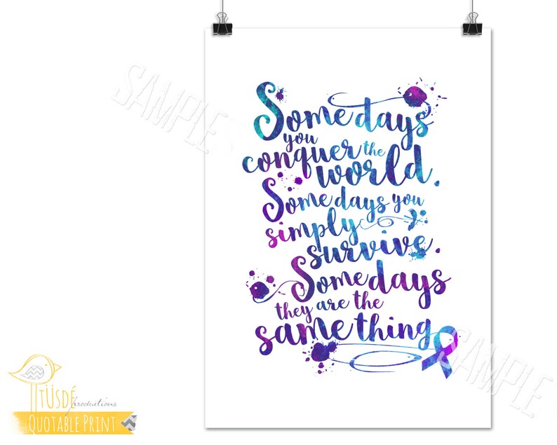 Some Days 5x7 Inspirational Print TEAL/PINK/BLUE - Etsy