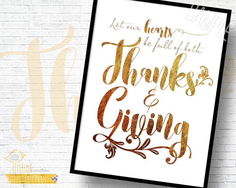 Thanks & Giving - 8x10" Quote Print - Thanksgiving, Fall, Autumn, Print ...