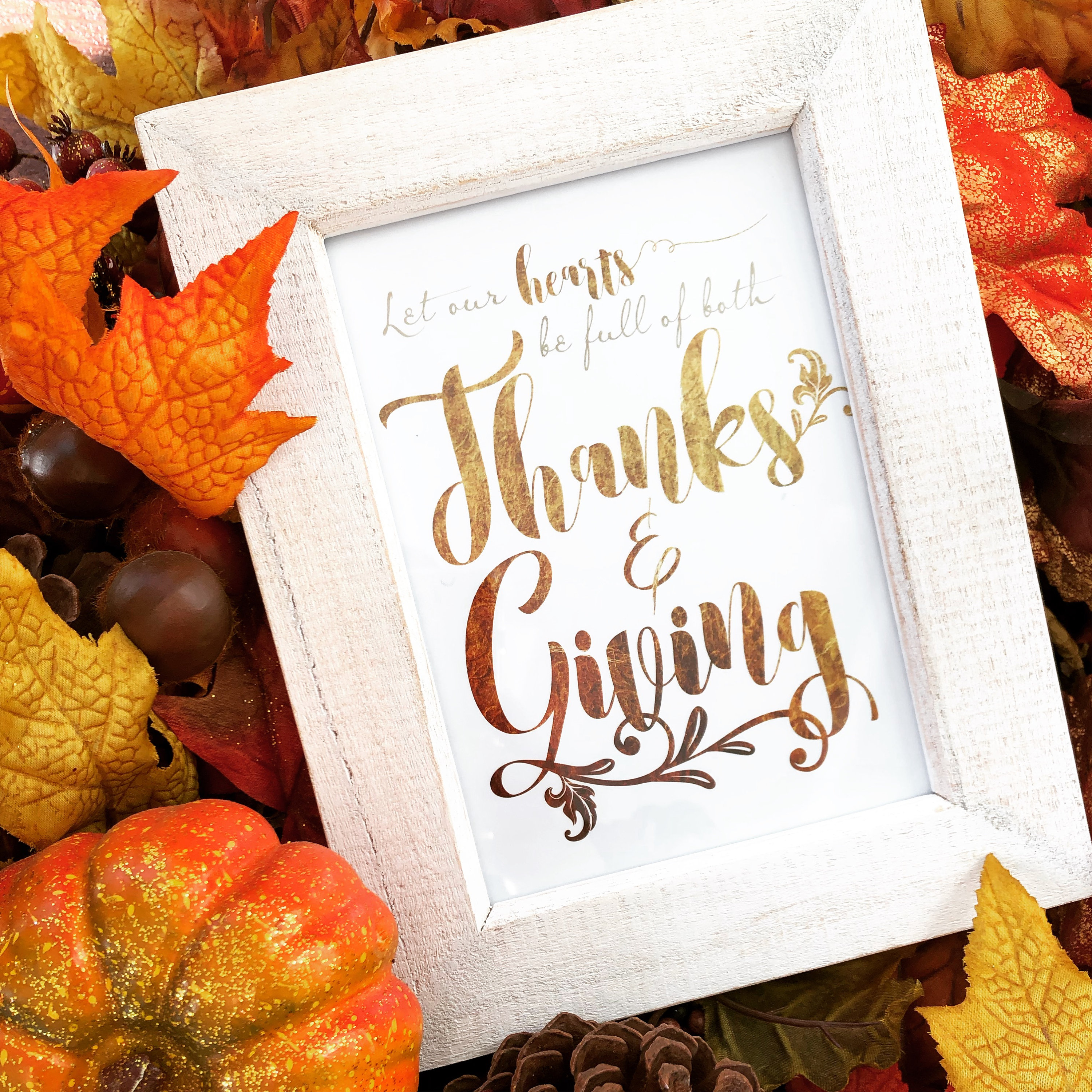 Thanks & Giving - 8x10" Quote Print - Thanksgiving, Fall, Autumn, Print ...