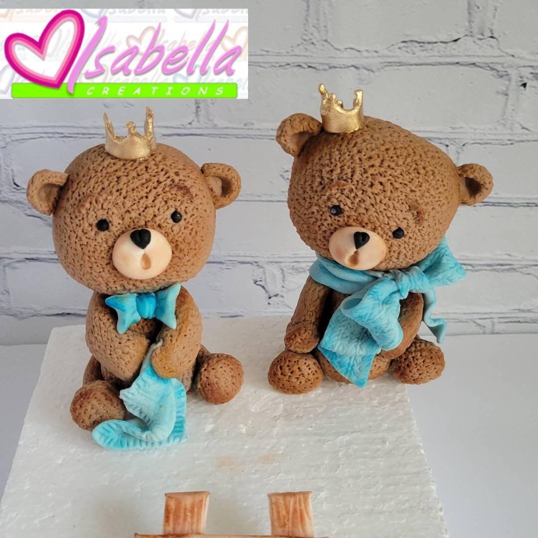 Teddy Bears Cake Topper Edible, Fondant Cake Topper, Bear Cake Topper ...