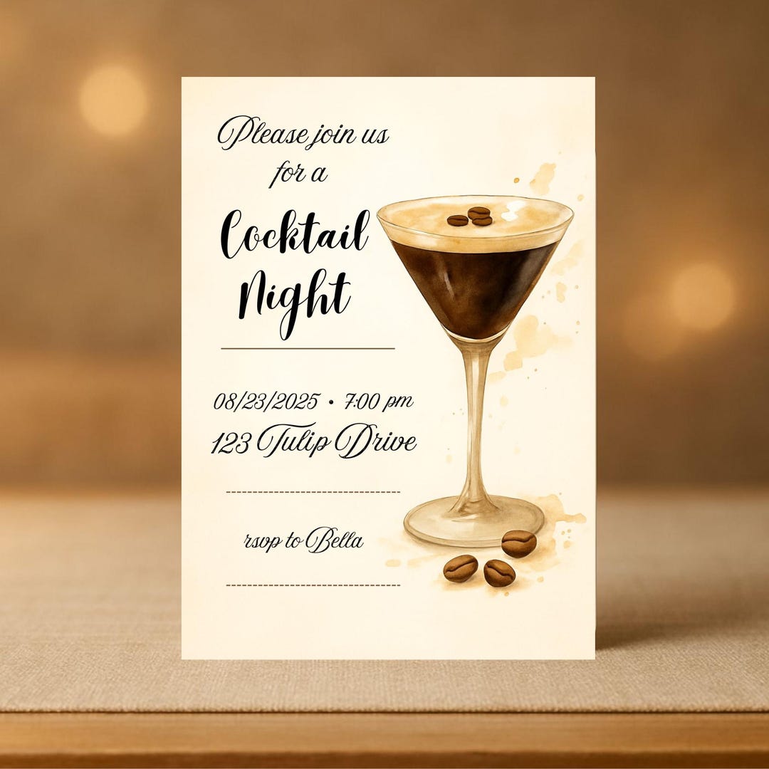Cocktail Party Invitation Template | Editable Dinner/cocktail Party ...