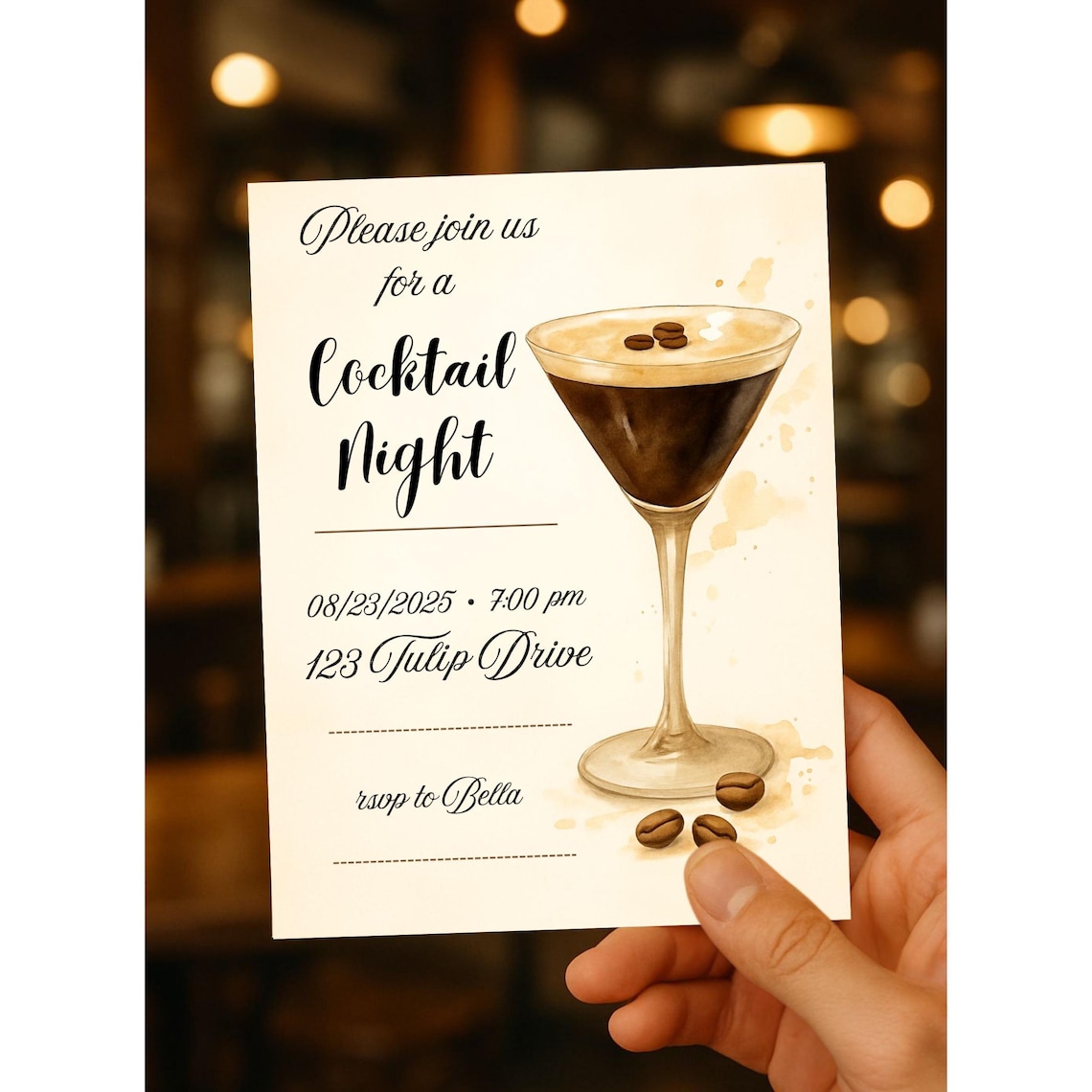 Cocktail Party Invitation Template | Editable Dinner/cocktail Party ...