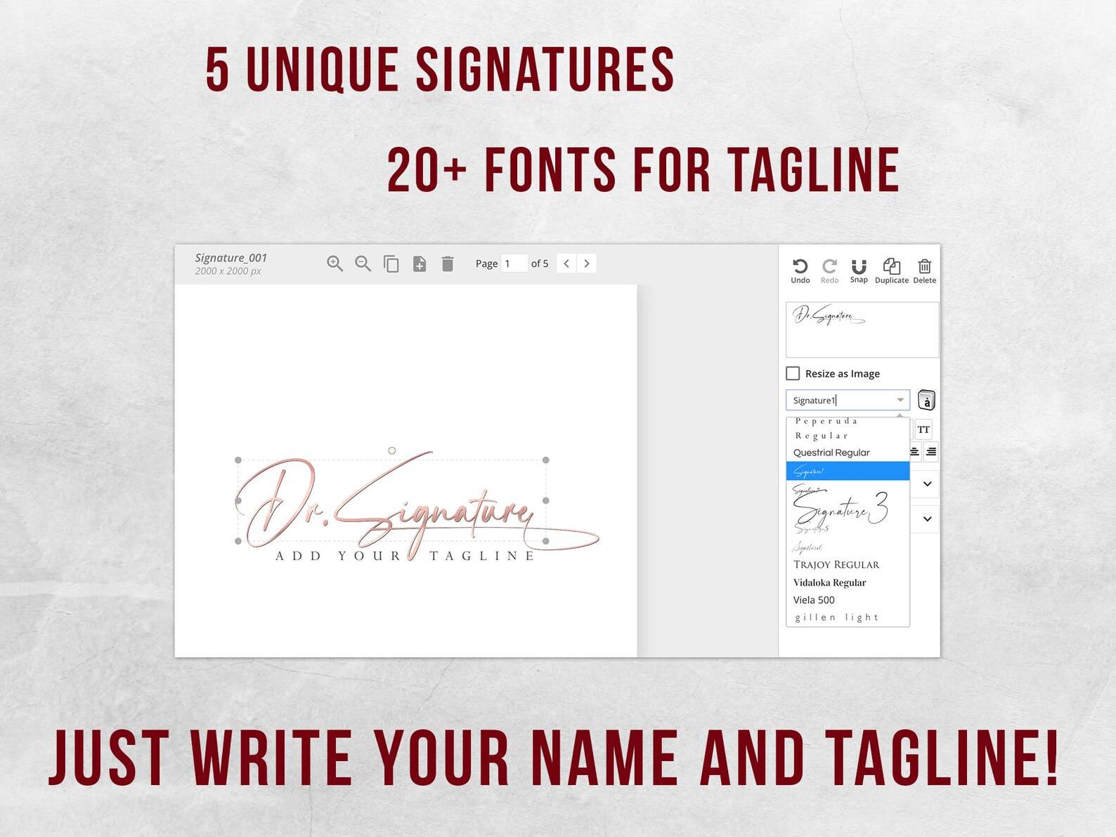 DIY Signature Logo Rose Gold Logo Boutique Logo Script - Etsy