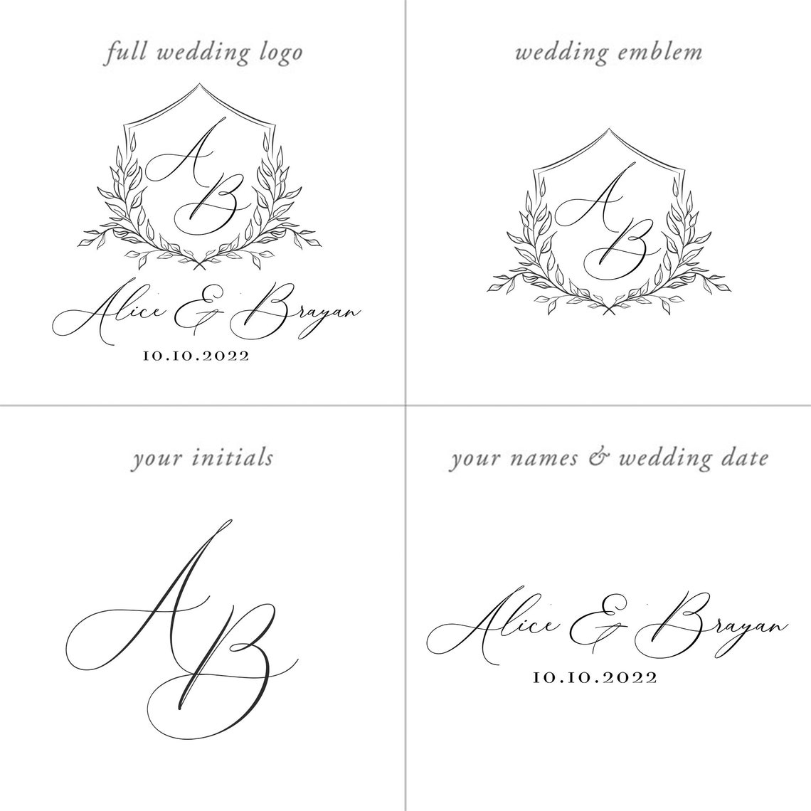 DIY Wedding Monogram Wedding Stamp Wedding Badge Luxury - Etsy