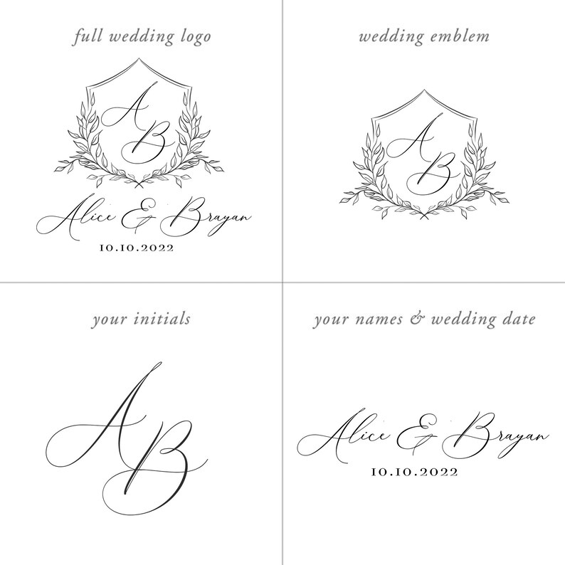 DIY Wedding Monogram Wedding Stamp Wedding Badge Luxury - Etsy