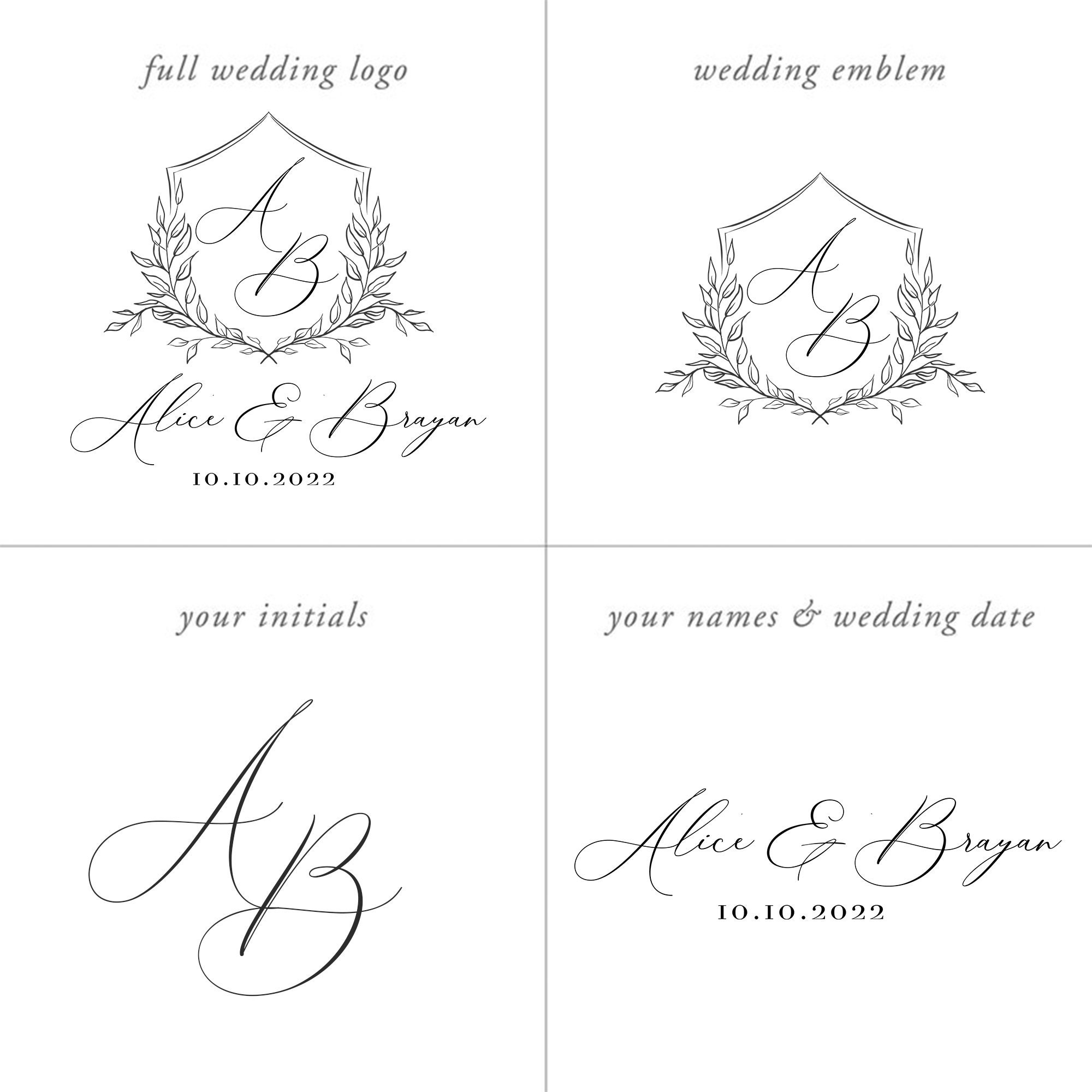 DIY Wedding Monogram Wedding Stamp Wedding Badge Luxury - Etsy