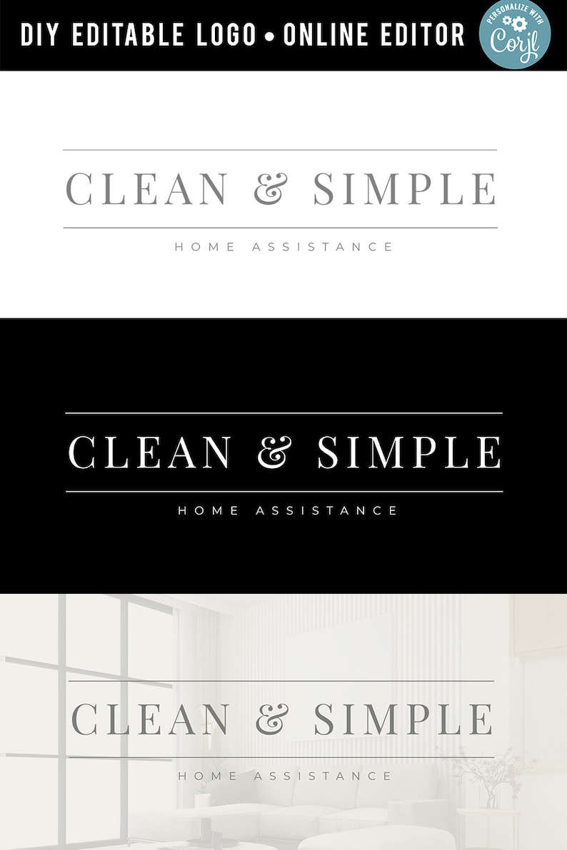 Clean and Simple Logo DIY Modern Logo | Etsy