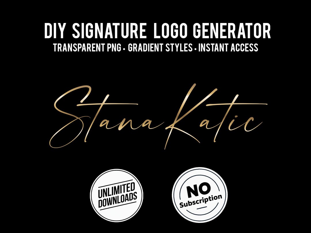 DIY Signature Logo Generator | Transparent PNG | Gradient Colors ...