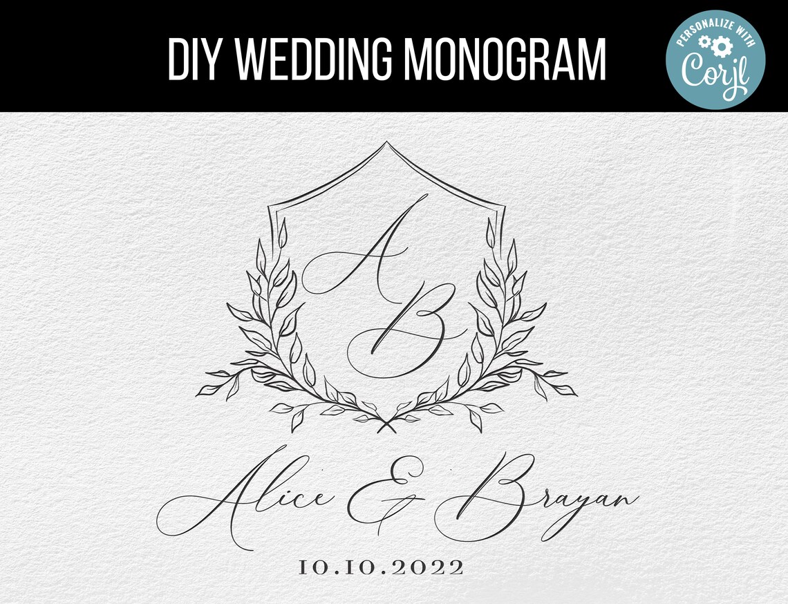 DIY Wedding Monogram Wedding Stamp Wedding Badge Luxury - Etsy
