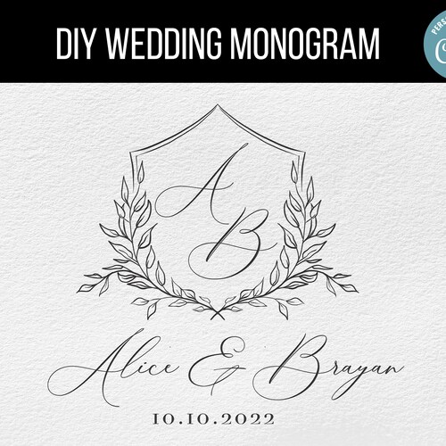 DIY Wedding Monogram Wedding Stamp Wedding Badge Luxury - Etsy