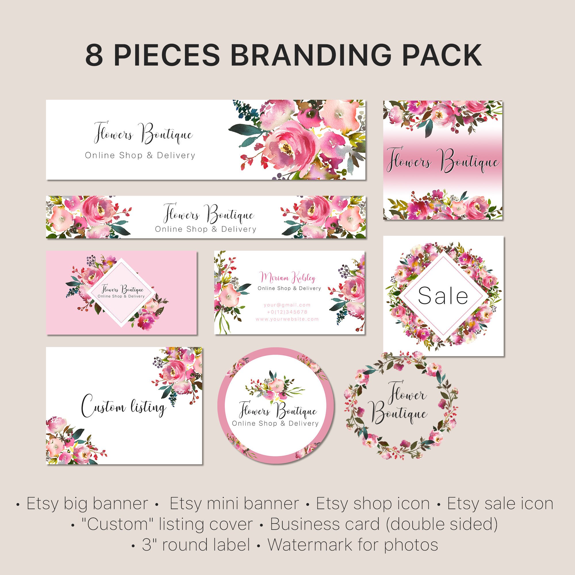 Etsy Branding Kit, Etsy Shop Set, Etsy Shop Kit, Etsy Cover Package ...