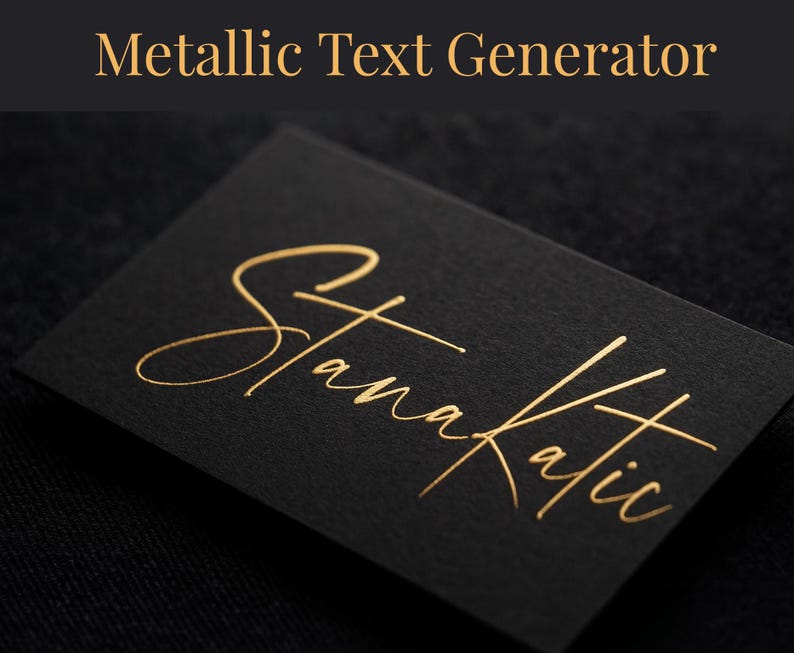 Metallic Logo Generator | Gold Text for Canva | Transparent PNG - Etsy
