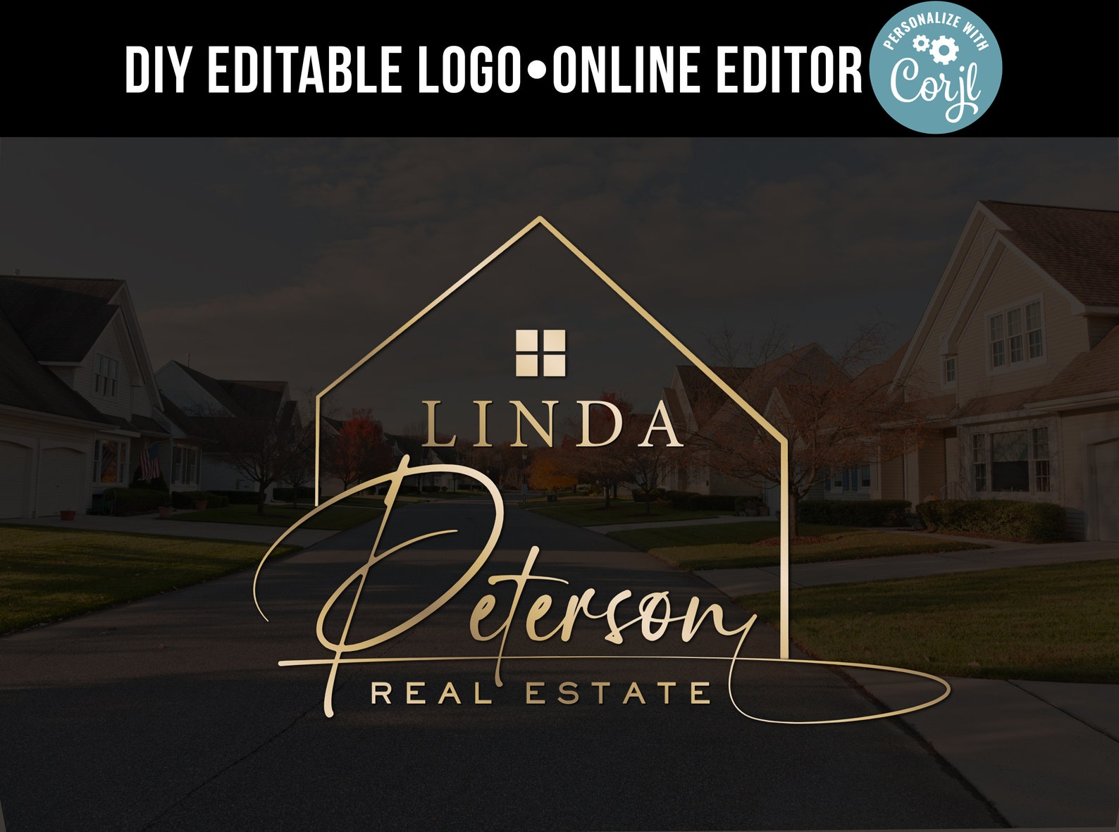 Real Estate Agent Logo, House Logo Design, Gold Real Estate Logo ...