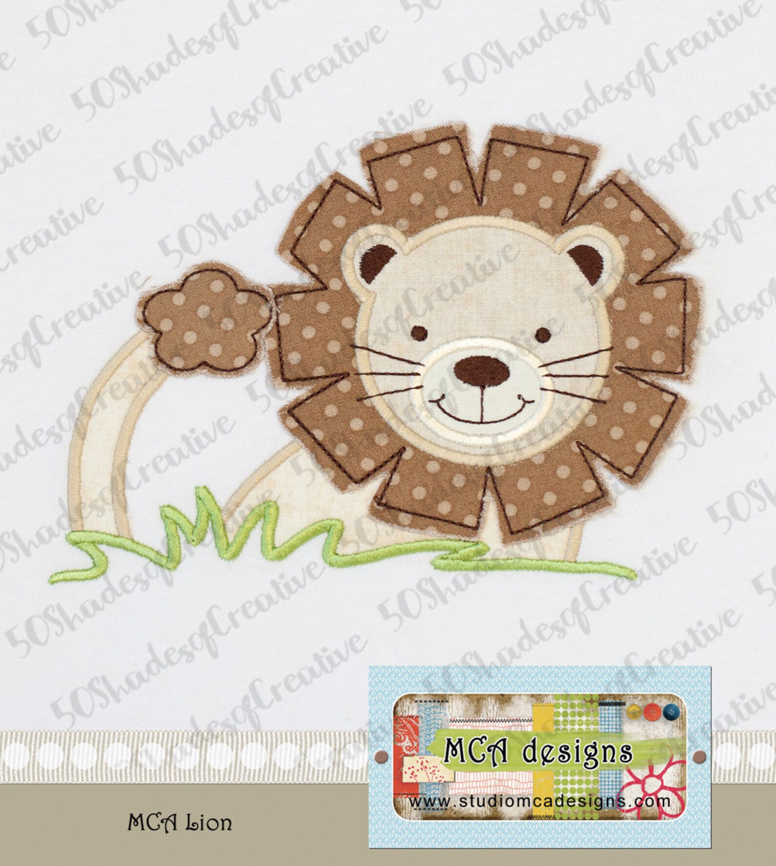 Lion Applique Design | Etsy