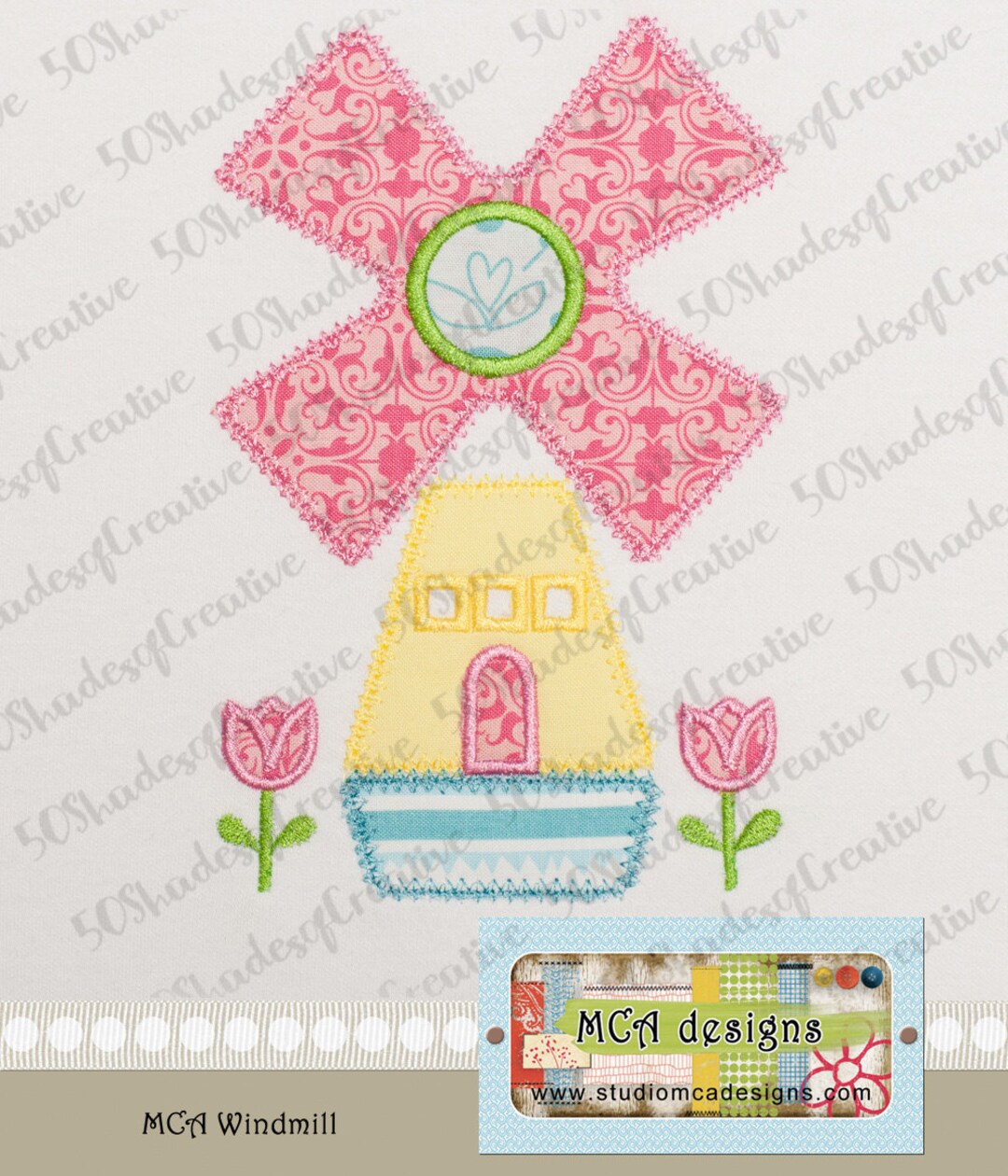 Windmill Applique Design - Etsy