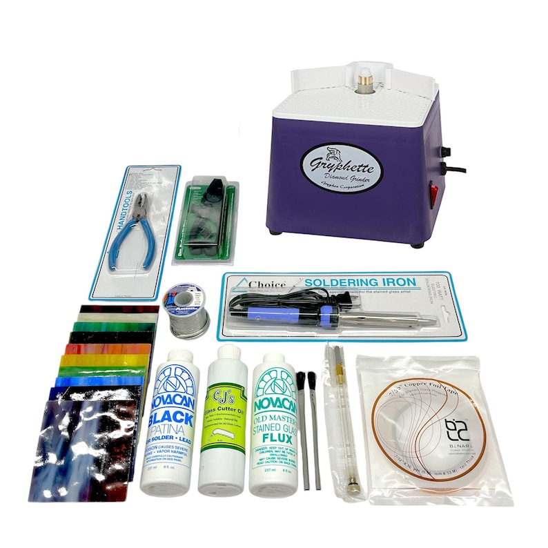 Stained Glass Starter Kit Complete Tools and Supplies for Beginners and ...