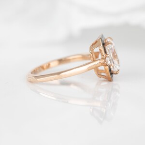 Art Deco and Cocktail Style Ring, 1.95 Ct. Moissanite and Diamond Ring ...