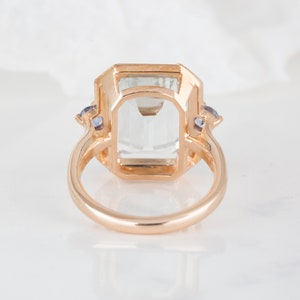 Art Deco and Cocktail Style Ring, 6.90 Ct. Blue Topaz and 0.37 Ct ...