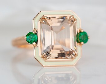 Art Deco and Cocktail Style Ring, 6.90 Ct. Blue Topaz and 0.37 Ct ...