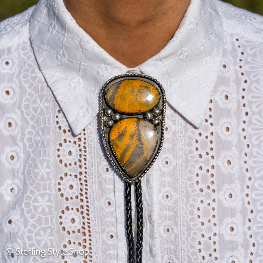 Chimney Butte Sterling Silver Jasper Bolo Tie – Beaded & Bezel Work ...