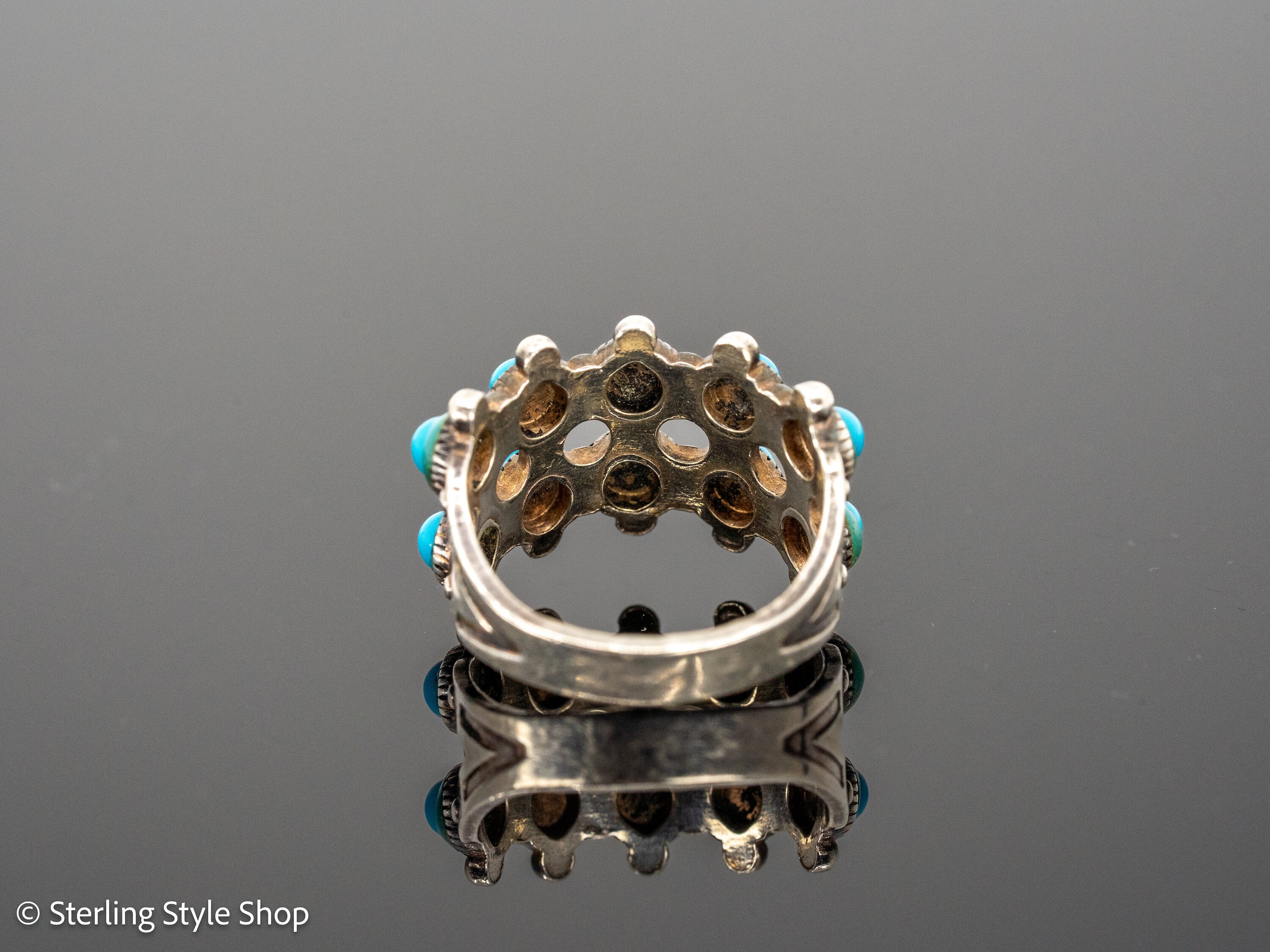 Sterling Old Pawn Snake Eyes Ring, Southwest Style Vintage Ring, Native ...