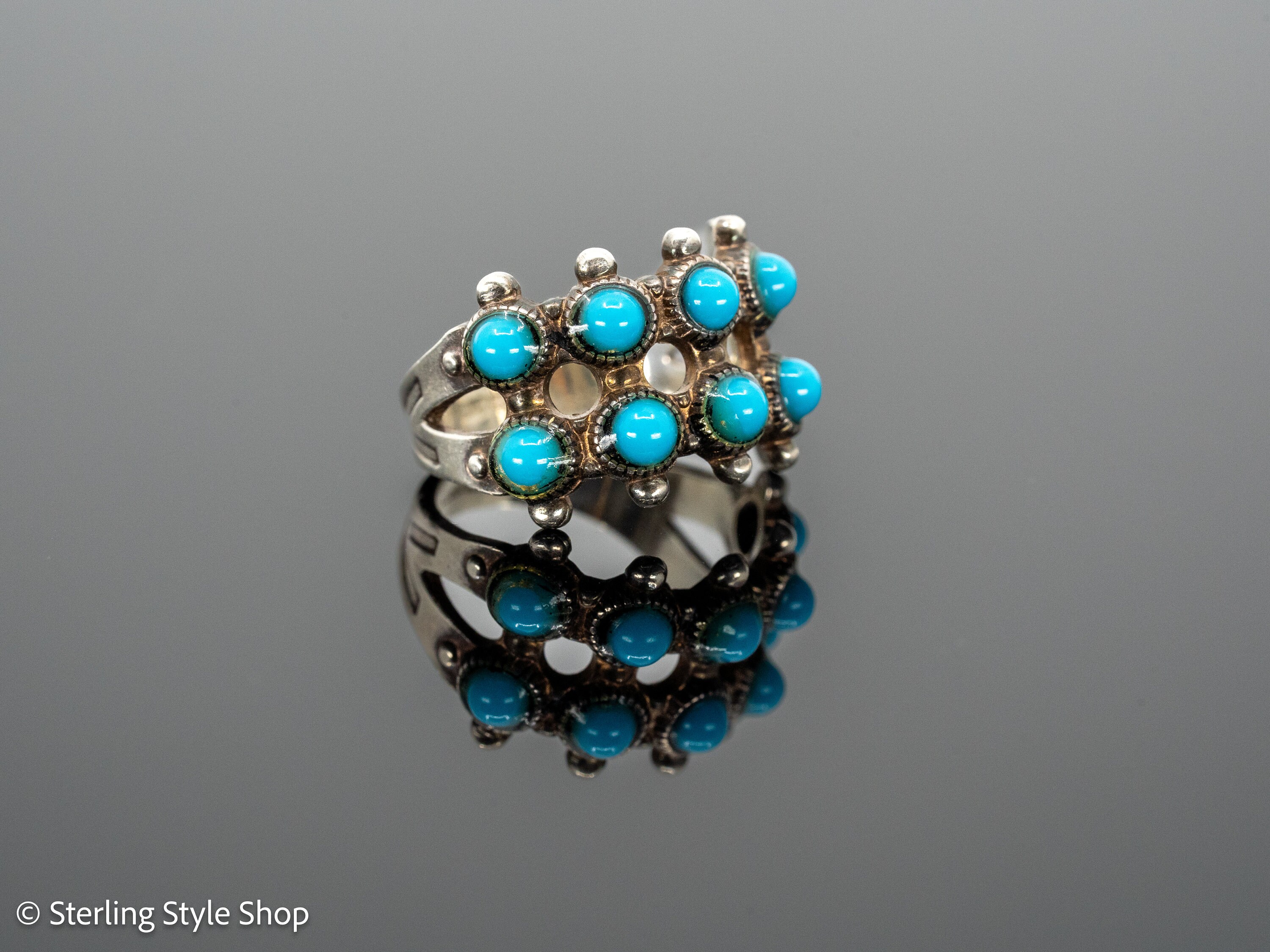 Sterling Old Pawn Snake Eyes Ring, Southwest Style Vintage Ring, Native ...