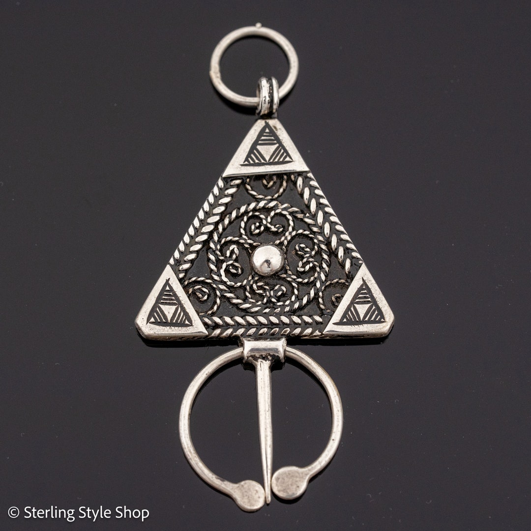 Silver Berber Fibula From Morocco, Old Tazerzit Amazigh Fibula, Berber ...