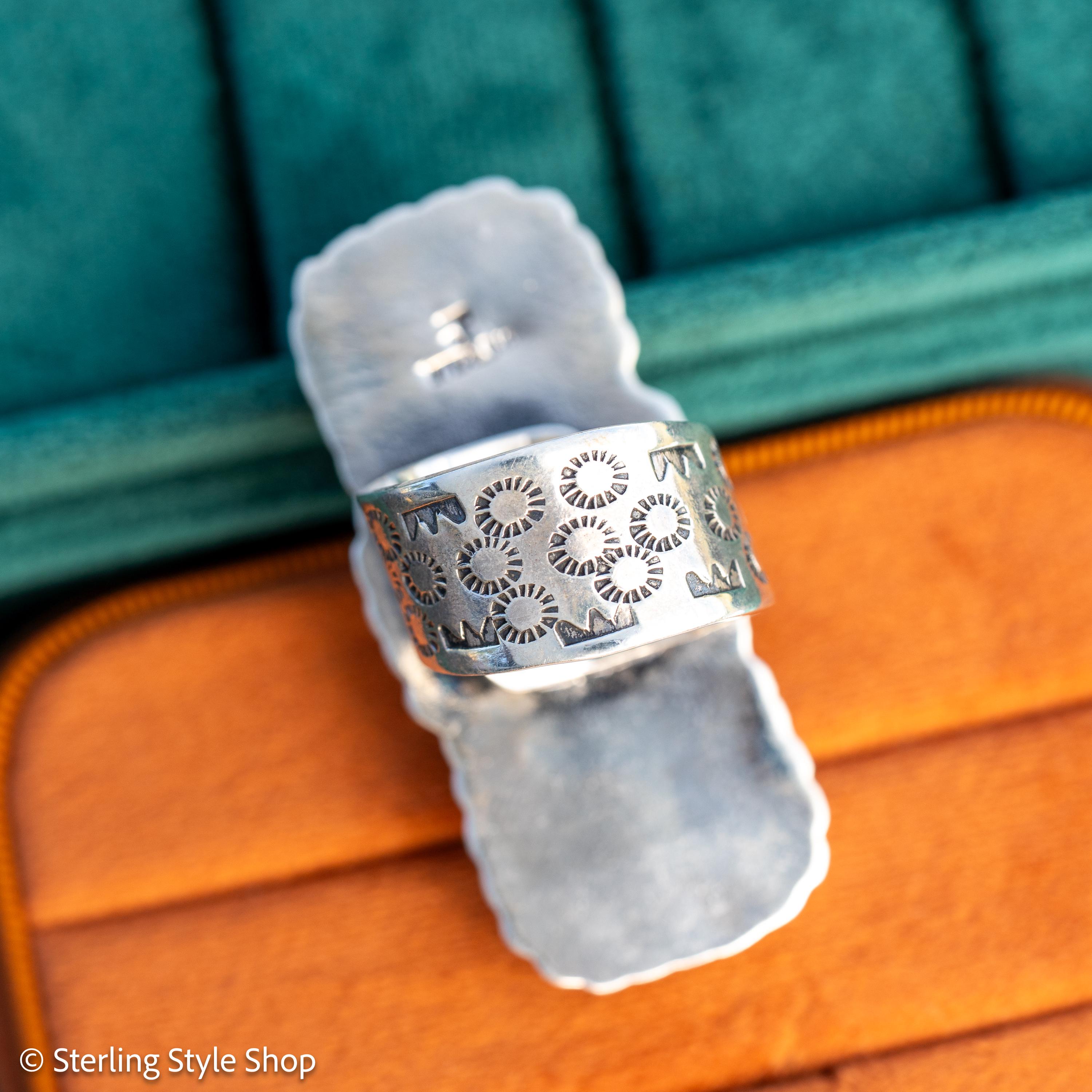 Federico Jimenez Kingman Turquoise Adjustable Ring | Sterling Silver ...
