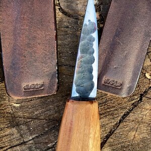 Hand Forged Yakut Knife, High Carbon Steel, Cherry Handle With Sheath ...