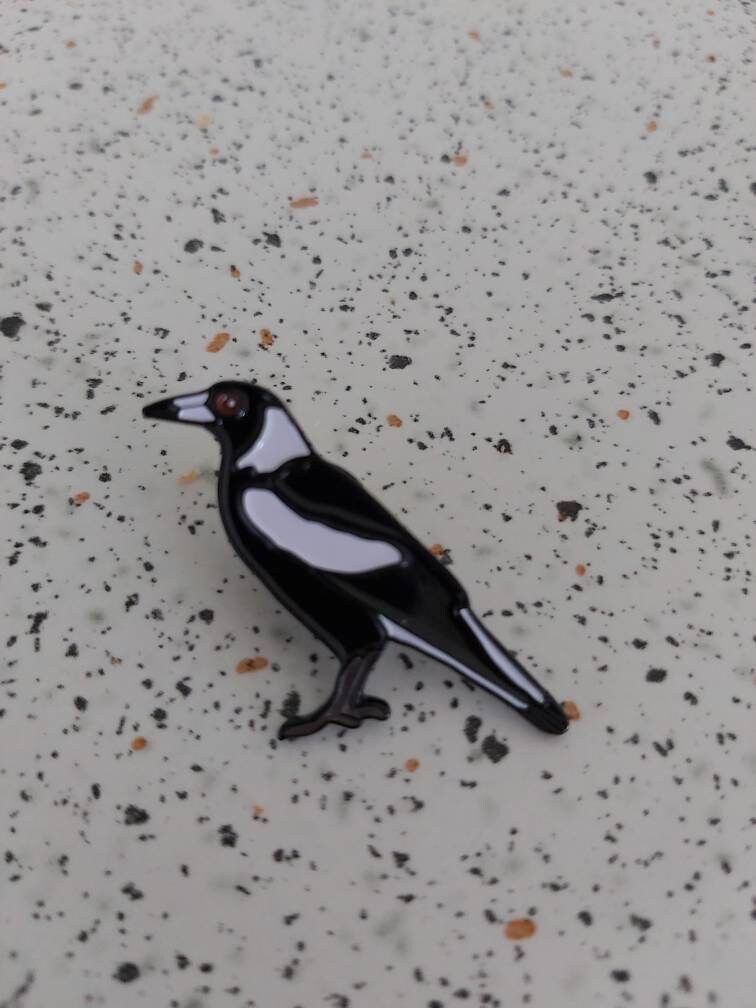 Magpie Bird Enamel Lapel Pin - Etsy