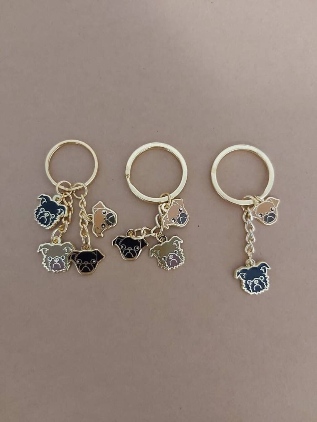 Brussels Griffon Dog Mini Enamel Keychain - Keyring, Bag Charm - Etsy