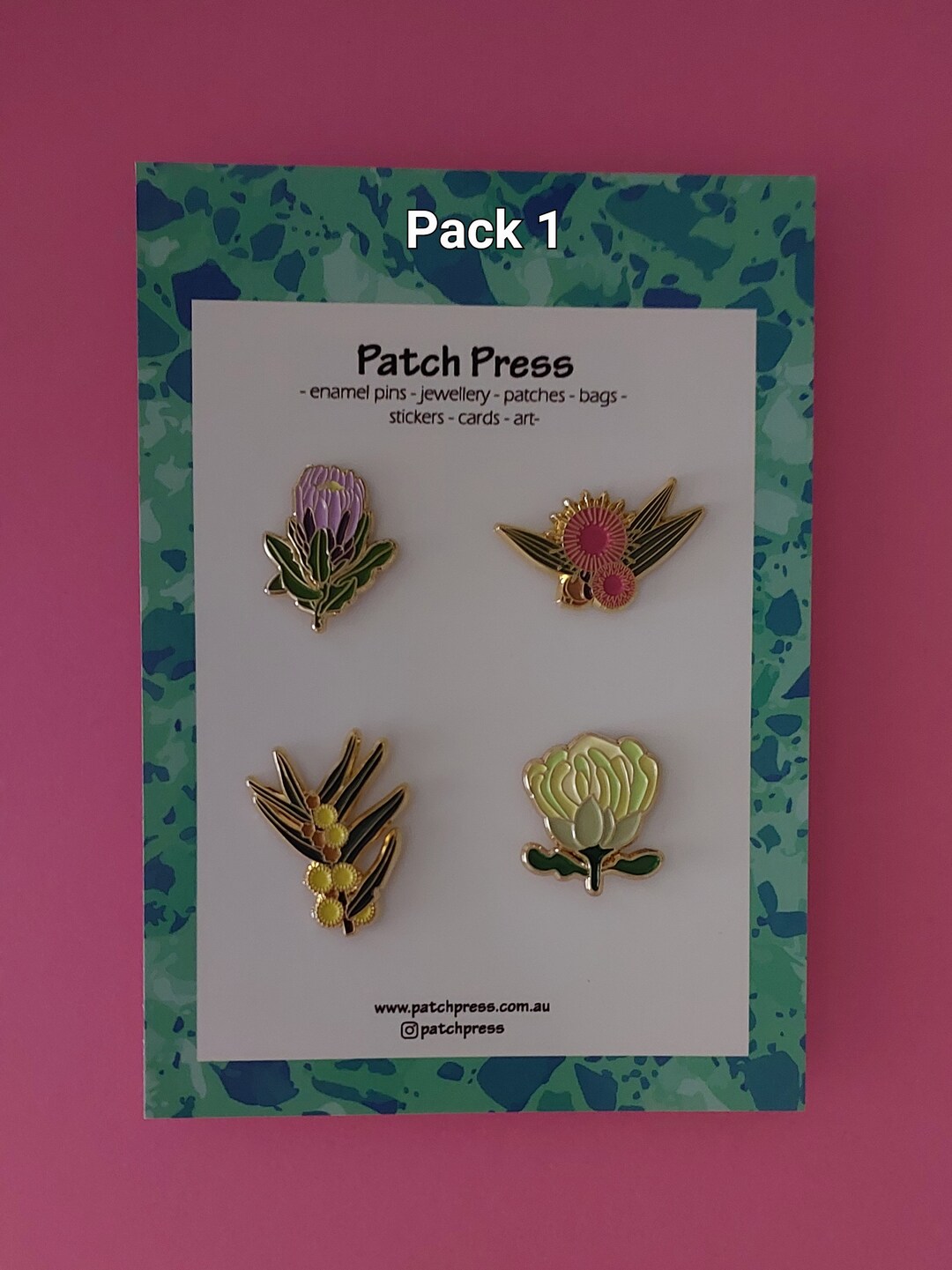 Flowers and Plants Enamel Pins - Set of 4- Lapel Pin Pack - Etsy