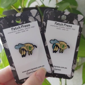 Australian Native Bee Enamel Lapel Pin Badge. Blue Banded Bee or Teddy ...