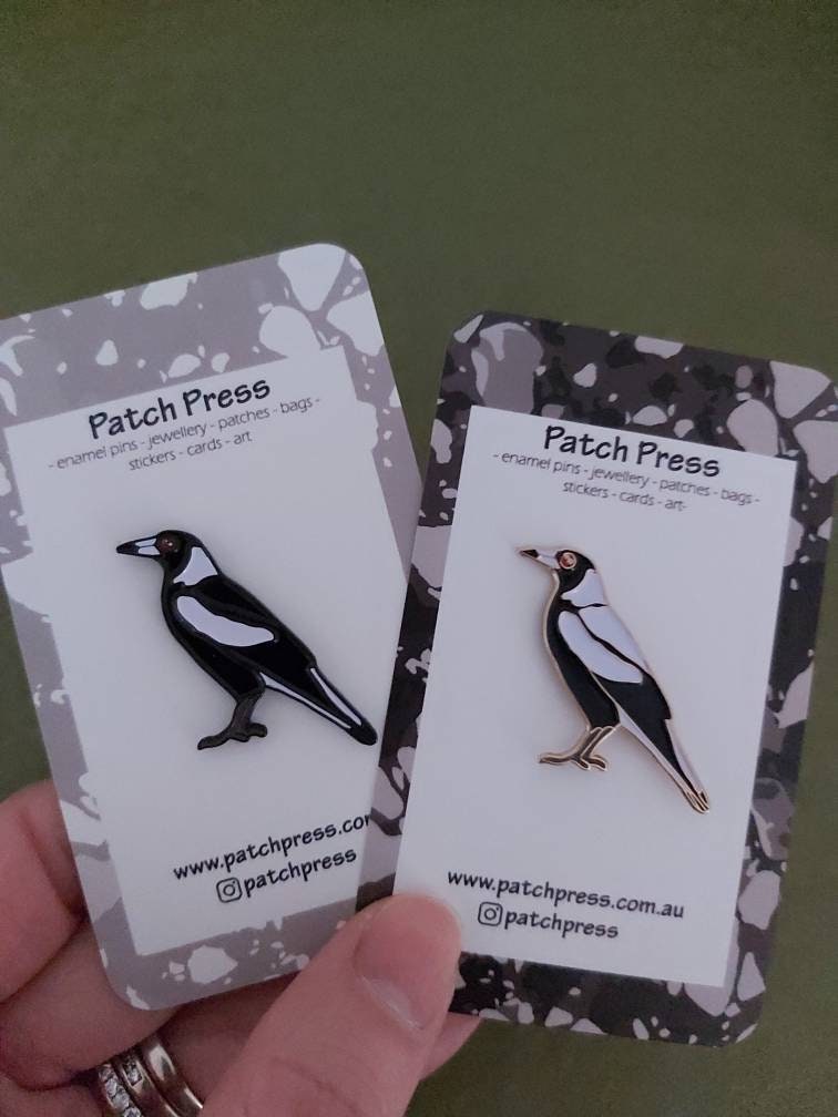 Magpie Bird Enamel Lapel Pin | Etsy