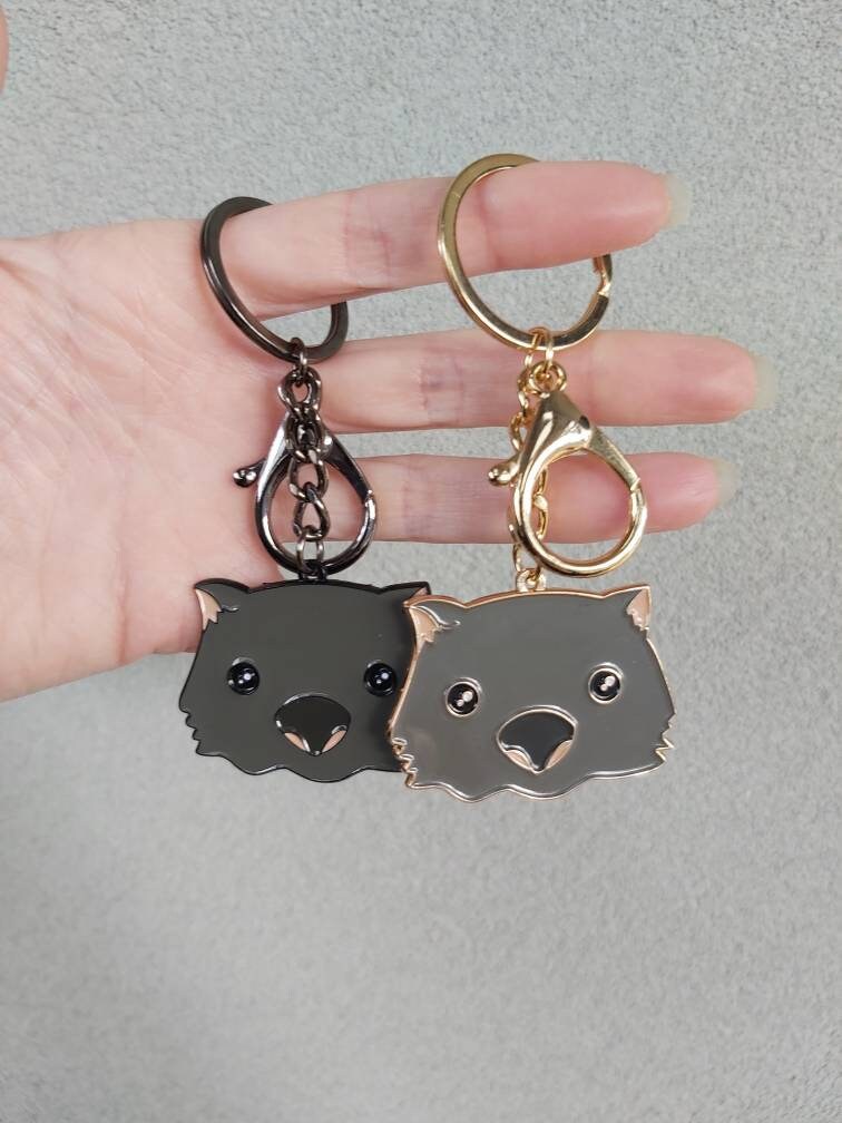 Wombat Enamel Keychain Keyring Bag Charm - Etsy Australia