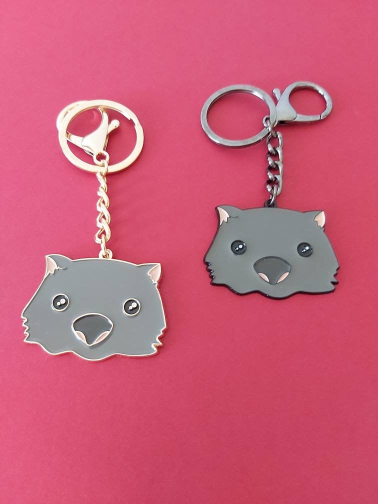 Wombat Enamel Keychain Keyring Bag Charm - Etsy Australia