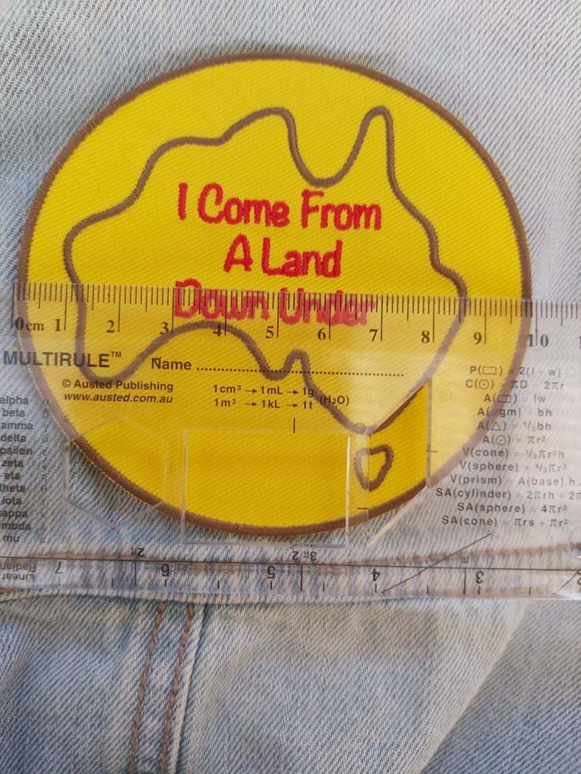 I Come From A Land Down Under - Aussie Saying - Iron on Patch - Etsy ...