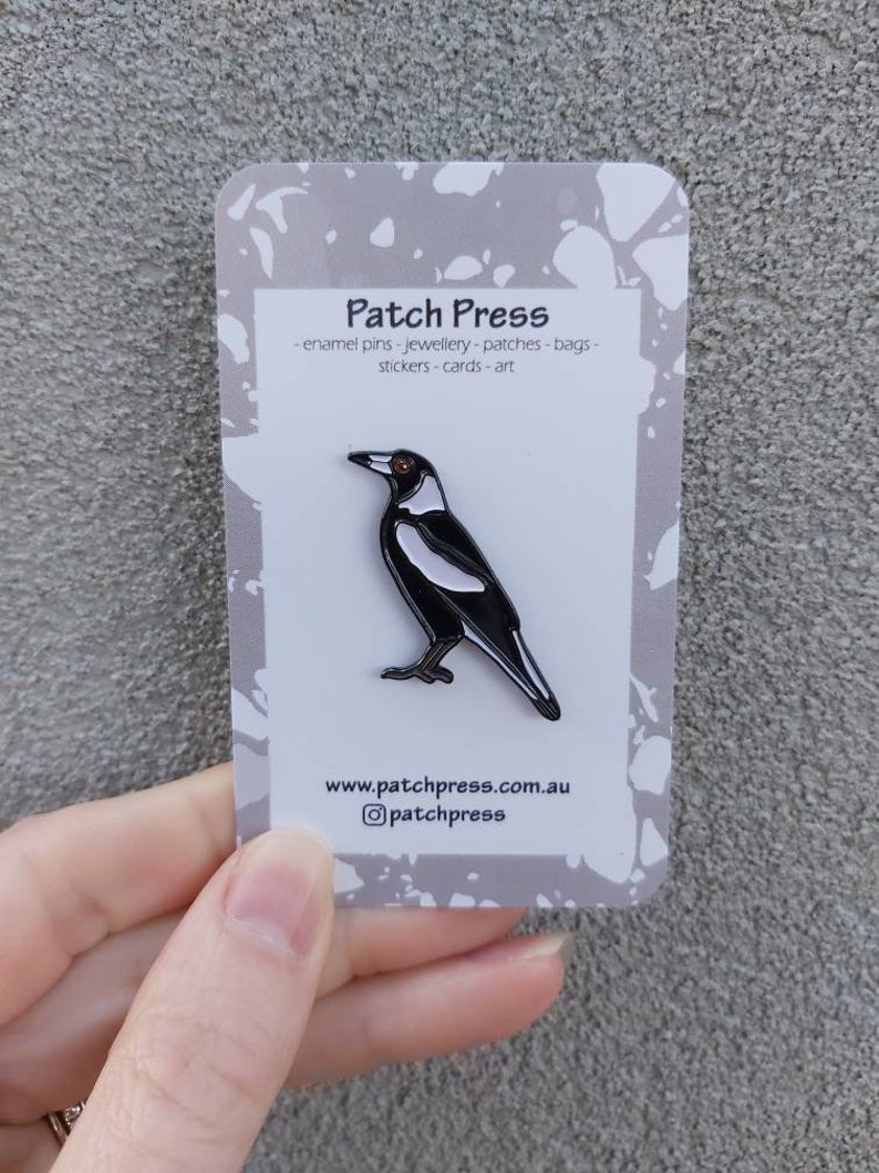 Magpie Bird Enamel Lapel Pin | Etsy