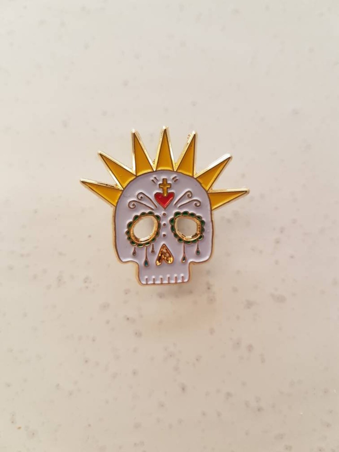 Weeping Mary Sugar Skull Enamel Pin (gold) - Etsy