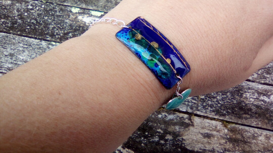 Enamelled Plate Bracelet and Charms - Etsy