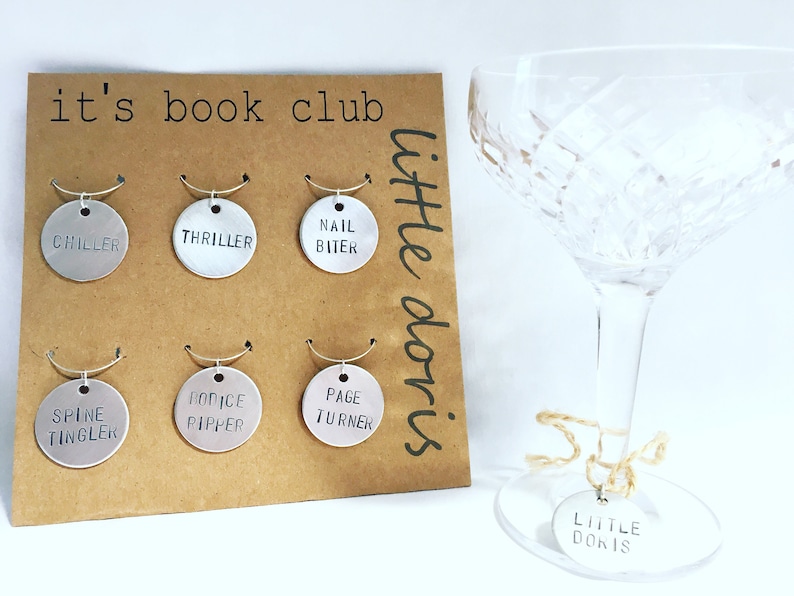 Book Club Wine Glass Charms - Etsy UK